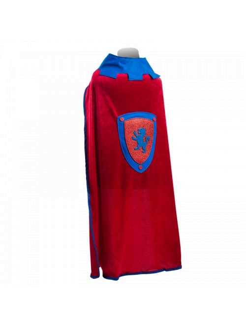 Red and Blue Medieval knight's Cloak - Lion